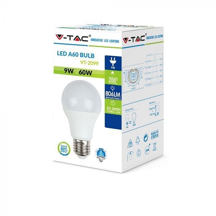 LED SIJALICA E27 A60 9W CW VTAC