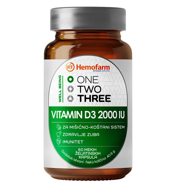 One Two Three Vitamin D3 2000IU 60 kapsula