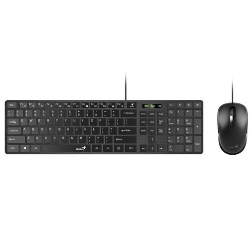 GENIUS SlimStar C126 USB YU crna tastatura+ USB crni miš