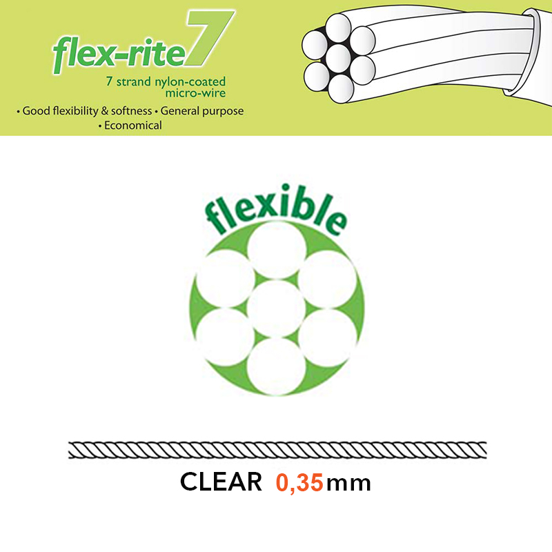 Sajla čelična Flex-rite® _7 struna 0,35mm – CLEAR (30m)