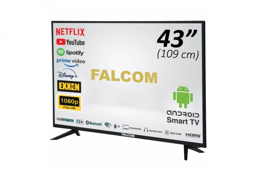 Falcom Smart LED TV@Android 43", FullHD, DVB-S2/T2/C, HDMI, WiFi - TV-43LTF022SM