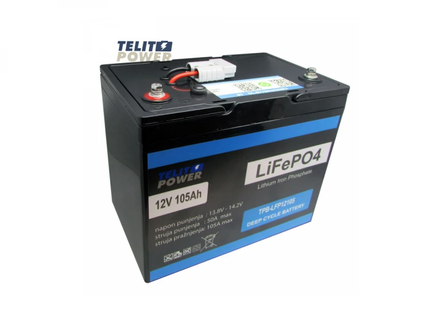 12V 105Ah TPB-LFP12105 LiFePO4 Telit Power akumulator sa Bluetooth konekcijom