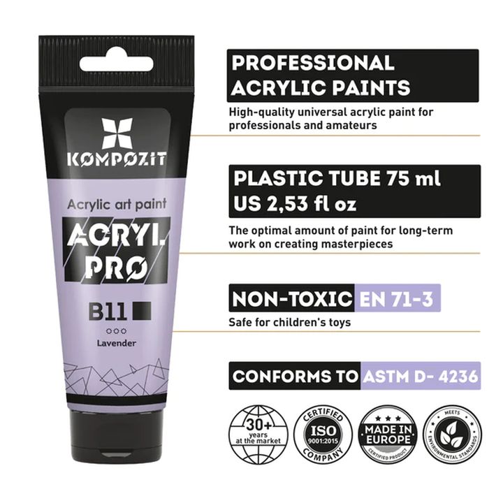 Pastelna akrilna boja ACRIL PRO ART Composite 75 ml | različite nijanse