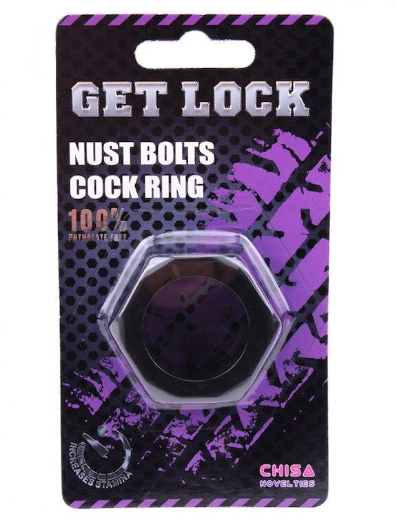 Nust Bolts Cock Ring-Black, CN100394087 / 1188