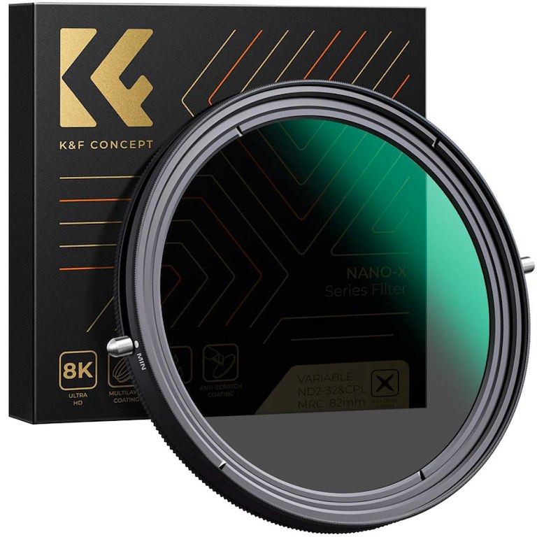 K&F Concept 58mm ND2-ND32 Variable ND Filter + CPL Filter 2 u 1 VND KF01.1322V1