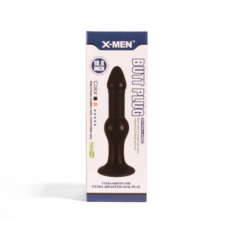 X-MEN 10.8 inch Butt Plug Black, XMEN000013 / 6830