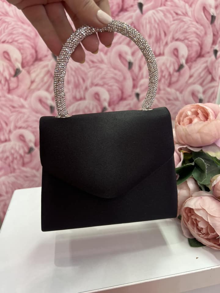 Elegantna pismo torbica za svečane prilike 07 – Saten crna