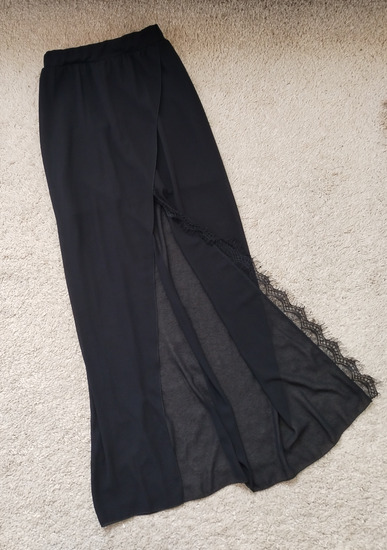    Duga suknja visoki struk sa dubokim slicem