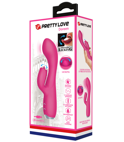 Vibrator sa dodatkom za klitoris lizanje