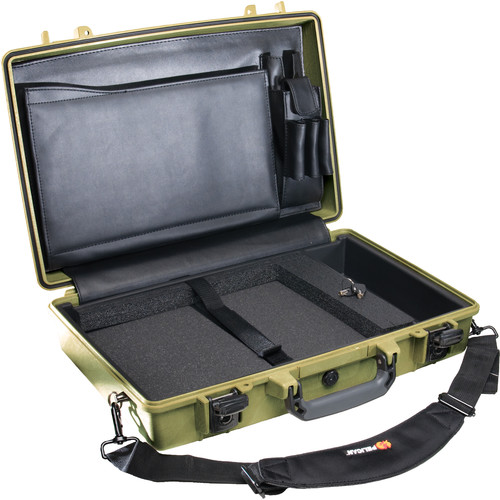 Pelican 1490CC1 Computer Case with Lid Organizer and Tray (Olive Drab Green)