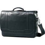 Samsonite Colombian Leather Flapover Briefcase with 15.6" Laptop Pocket (Black)