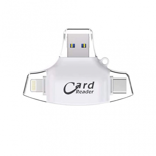 Citac kartica SD microSD na Type C Lightning USB 2.0 JWD-84 beli