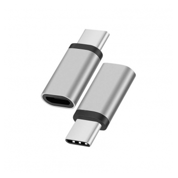 Adapter Type-C muski na Micro USB zenski sivi