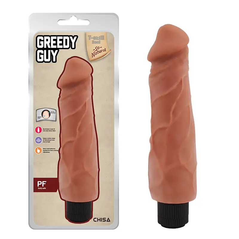 Greedy Guy Flesh Mekani Realistični vibrator, 24 cm