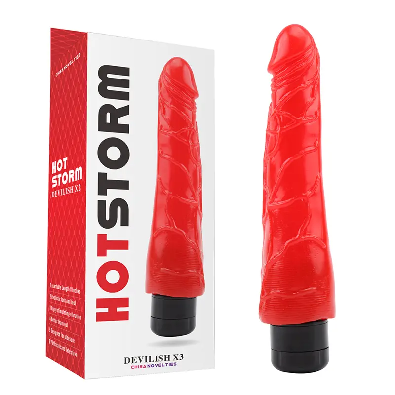 Devilish X3 Vibrator, Crveni, 23 cm