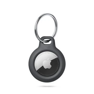 APPLE AIRTAG TECH-PROTECT ROUGH TPU CASE WITH KEYRING - BLACK