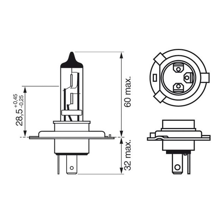 SIJ 12V 55W H4 1987302803 ( 32007 48881 ) ECO BOSCH