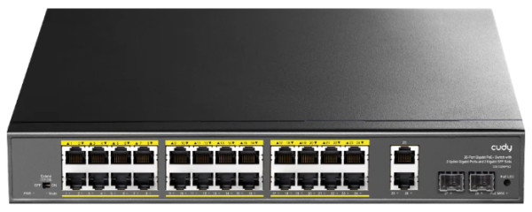 Cudy GS1026PS2 24-Port Gigabit PoE+ Switch with 2 Uplink Gigabit Ports and 2 Gigabit SFP Slots 300W