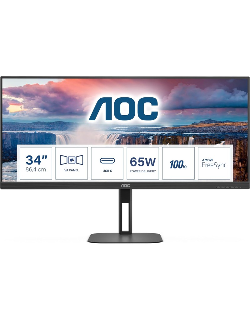 AOC 34" U34V5C/BK WQHD WLED Gaming monitor