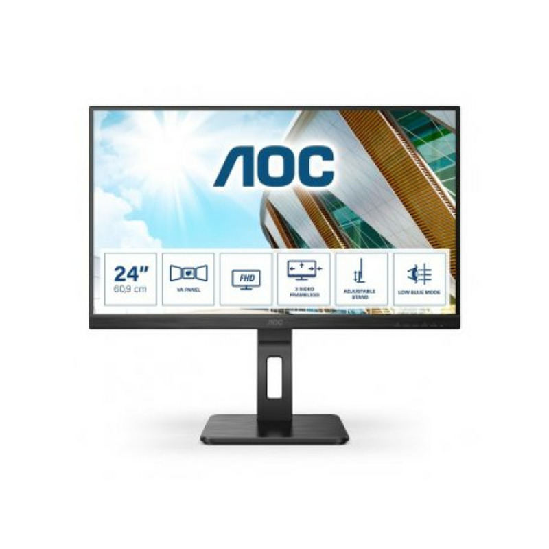 Monitor 23.8 AOC 24P2QM VA 1920×1080/75Hz/4ms/HDMI/DP/VGA/4xUSB/zvučnici