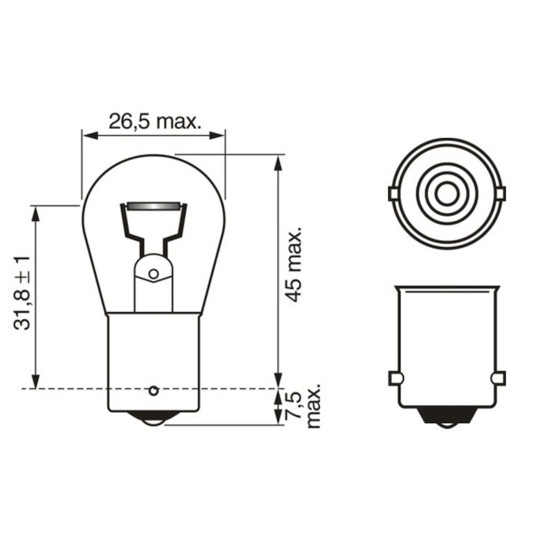 SIJ 12V P21W 1987302280 ( ) LONG LIFE BOSCH