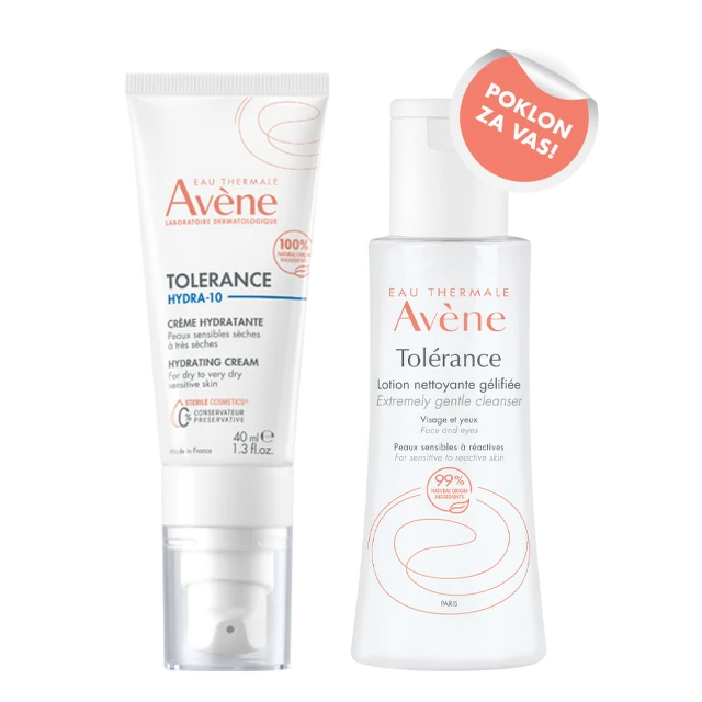 Avene Tolerance Hydra-10 krema, 40 ml+Tolerance losion, 100 ml GRATIS