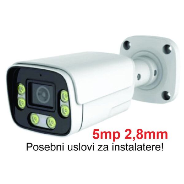 CAM-IP5MP-HAQ60D GMB kamera 5mp APP P6SLite 2.8mm-F1.6 POE, IP66 DuaL LED 6xIR+6xFull Color, MIC,25m