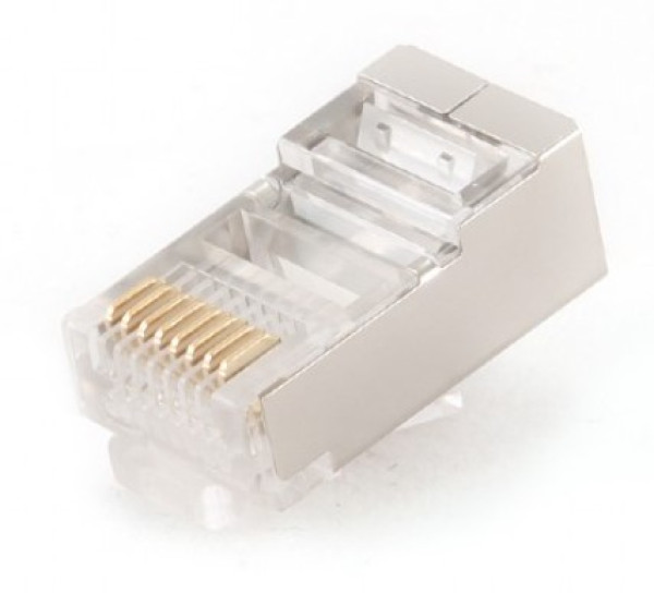 PLUG5SP/10 Gembird shielded modular 30u gold plated LAN konektor CAT5 FTP SFTP RJ45 (pak.10kom)