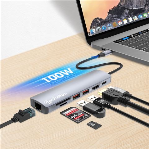 Manhattan Manhattan USB-C PD 7-in-1 4K Multiport Hub