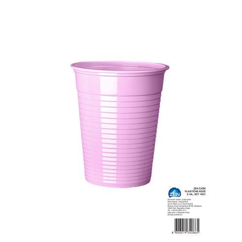 Zen čaše plastične roze 0,18L SET 100/1