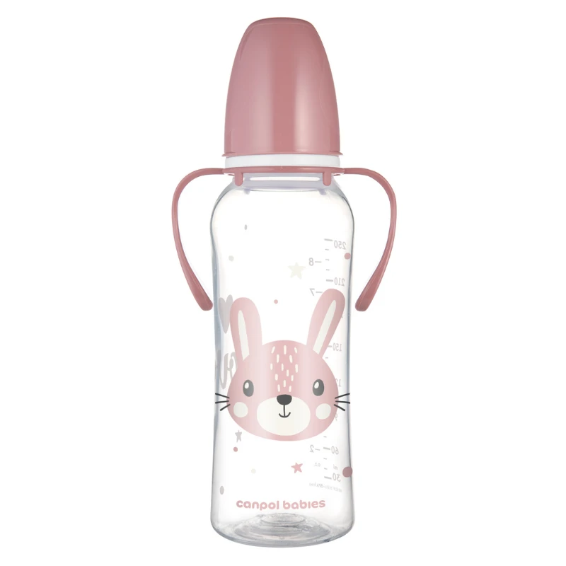 Canpol Babies flašica sa ručkama za bebe Animals 250ml, Pink