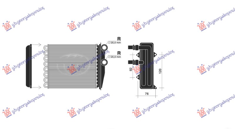 GREJAC KABINE (ZADNJI) BENZIN/DIZEL (180×157) OPEL VIVARO (2006-2014) (OEM: 4432041, 93161918, 7701065763)