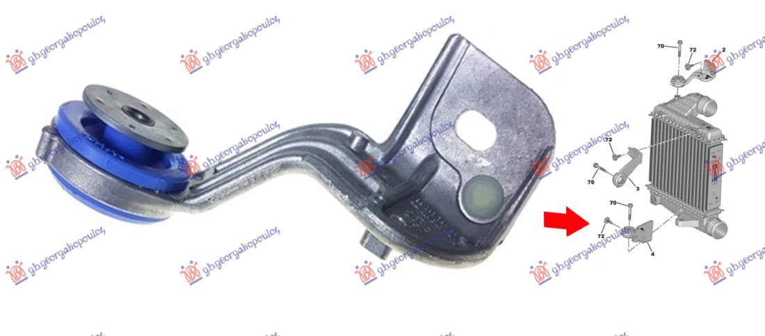 NOSAC HLADNJAKA INTERKULERA GORNJI Desna str. CITROEN C4 PICASSO (2014-2017) (OEM: 9803779180)