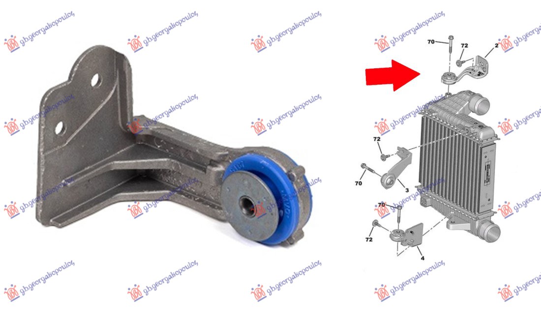 NOSAC HLADNJAKA INTERKULERA DONJI CITROEN C4 SPACETOURER (2019-) (OEM: 9803778980)