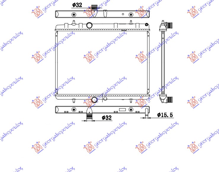 HLADNJAK MOTORA BENZIN/DIZEL (38x55x2.6) CITROEN C5 (2008-2016) (OEM: 1330F5, 1330S5, 1330S8)