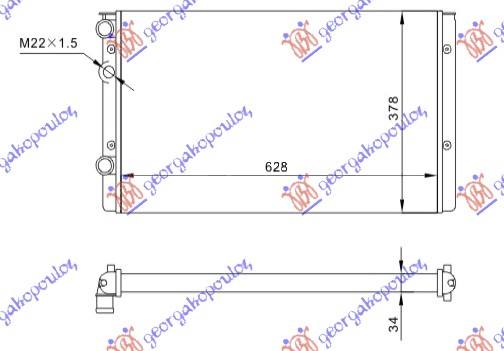 HLADNJAK MOTORA ZA SVE MODELE (MAN) (+AC) (63×38) VW LUPO (1998-2005) (OEM: 10121253, 1?0121253??, 1H0121253BJ)