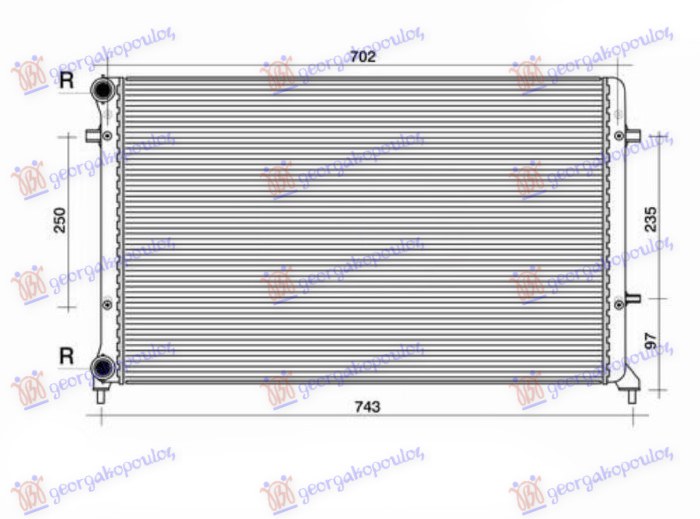 HLADNJAK MOTORA 1.4/1.6/2.0 FSI/SDI (MAN/AUTO) (+AC) (650×415) (LEMLJEN SPOJ) VW JETTA (2005-2010) (OEM: 1K0121251BQ, 1K0121251BR, 1K0121251CD)