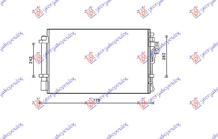 HLADNJAK KLIME 2.4 BENZIN (66.5×42.5) KIA SORENTO (2012-2014) (OEM: 97606-2P500, 976062P500)