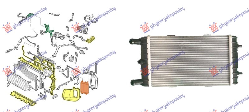 HLADNJAK MOTORA DODATNI 3.0 DIZEL/HIBRID (GREJAC KABINE LEVO) (250x150x60) Leva str. AUDI Q7 (2015-) (OEM: 4M0121212D)