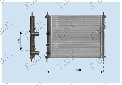 HLADNJAK MOTORA 1.6i (+/-AC) (47.5×41) FIAT BRAVO (1995-2002) (OEM: 46525657)