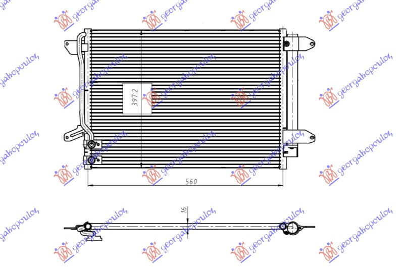 HLADNJAK KLIME 1.4/2.0 BENZIN – 1.6/2.0 DIESEL VW JETTA (2014-) (OEM: 5C0820411K)