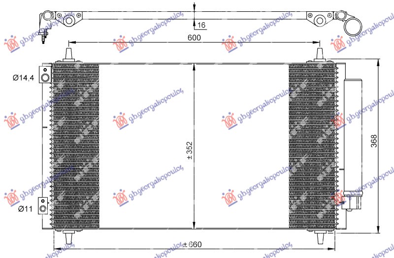 HLADNJAK KLIME 2.2 HDi DIZ (708x348x16) LANCIA PHEDRA (2002-2010) (OEM: 1401113180, 1401218280, 6455FW)