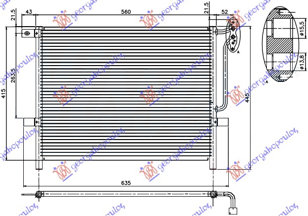 HLADNJAK KLIME (52x42x1.6) BMW Z4 (E85) (2003-2009) (OEM: 64536914033, 64538377614)