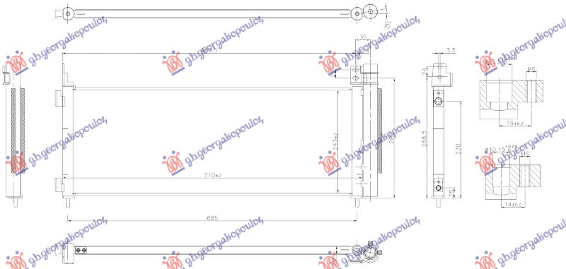 HLADNJAK KLIME 2.5 BENZIN/HIBRID (710x243x20) TOYOTA RAV 4 (2016-) (OEM: 8846042150)