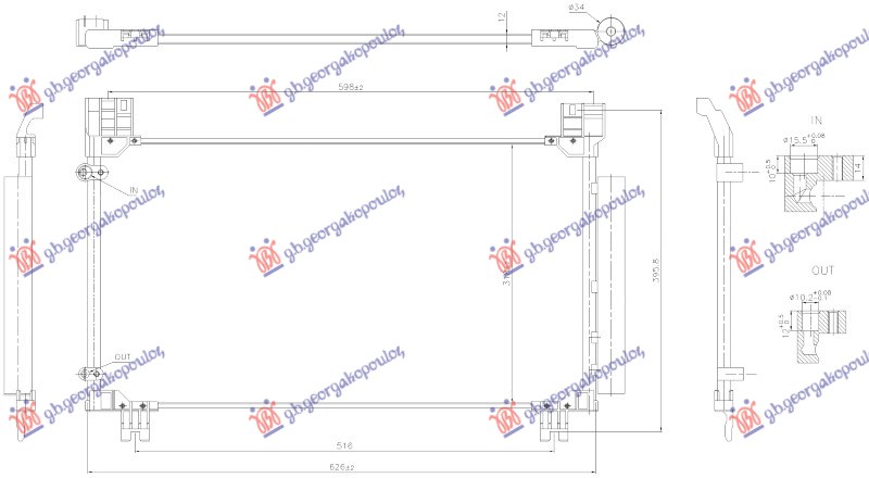 HLAD. KLIME 1.5-1.8 BENZIN (610x331x12) TOYOTA YARIS (2020-) (OEM: 88460-0D500, 88460-0D550, 884600D500)