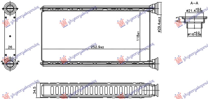 GREJAC KABINE (118x253x26) SUBARU FORESTER (2008-2012) (OEM: 72130FG000)