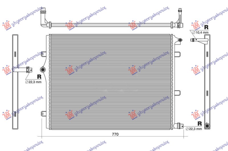 HLADNJAK MOTORA DODATNI 3.0 BENZIN HIBRID – 3.0 DIZEL HIBRID (650×508) MERCEDES S CLASS (W223) (2020-) (OEM: 0995009100)