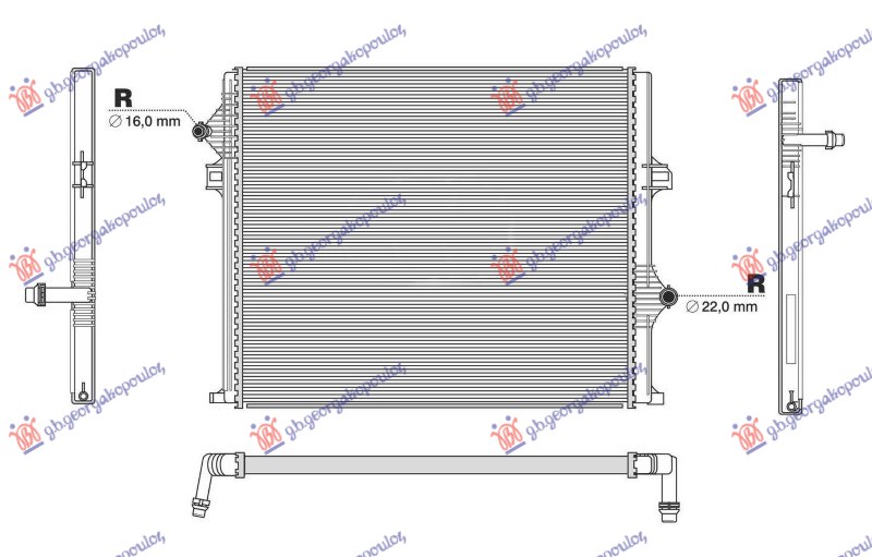 HLADNJAK MOTORA DODATNI 2.0/3.0 BENZIN (567x478x26) BMW SERIES 2 (F22/23) COUPE/CABRIO (2014-) (OEM: 17118482625, 17118625430, 17118741830)