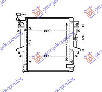 HLADNJAK MOTORA 2.5 T.D. (MAN) (52.5×63.5) SA POKLOPCEM MITSUBISHI P/U L200 (2010-2015) (OEM: 1350A182, 1350A314, 1350A348)