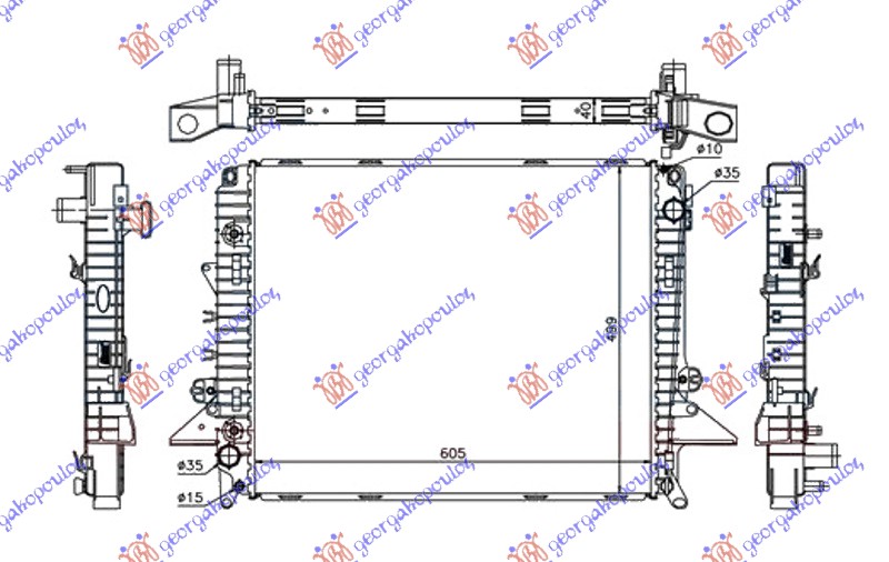 HLADNJAK 2.7 Tdi V6 MAN-AUTO DIZEL LAND ROVER DISCOVERY (2014-) (OEM: PCC500111, PCC500112)